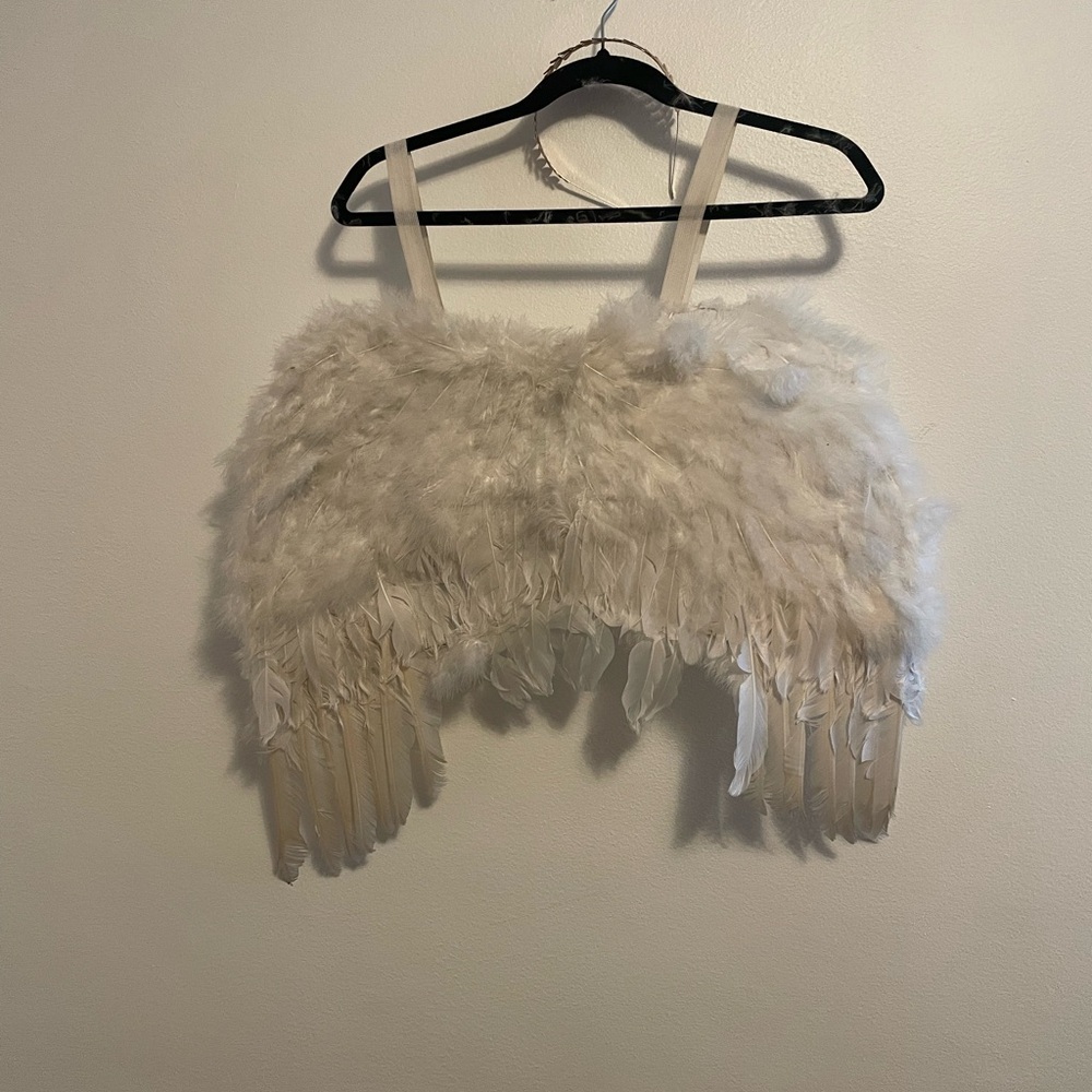 Large White Angel Wings Costume With Headpiece - Gem